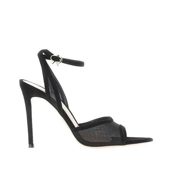 GIANVITO ROSSI Dorotea Tulle And Suede Sandals - Black