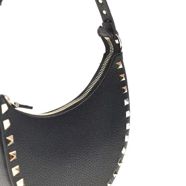 Valentino Garavani Rockstud Grained Leather Mini Hobo Bag
