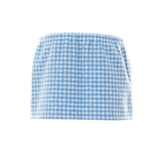 Miu Miu Vichy Fleece Mini Skirt With Embroidered Logo