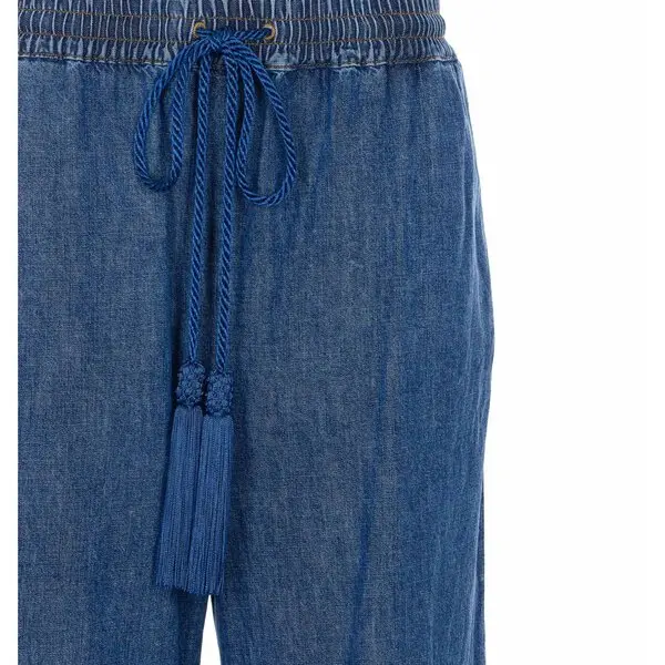 Valentino Garavani Flared Denim Trousers With V Detail - Blue