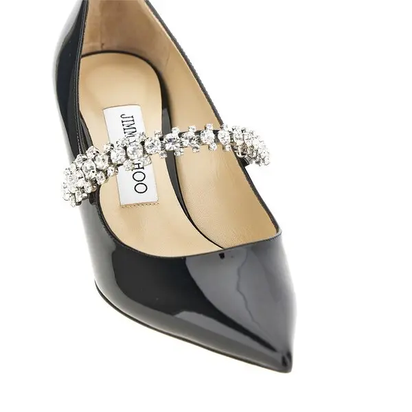JIMMY CHOO Bing Patent Leather Pumps With Crystal Embellishment