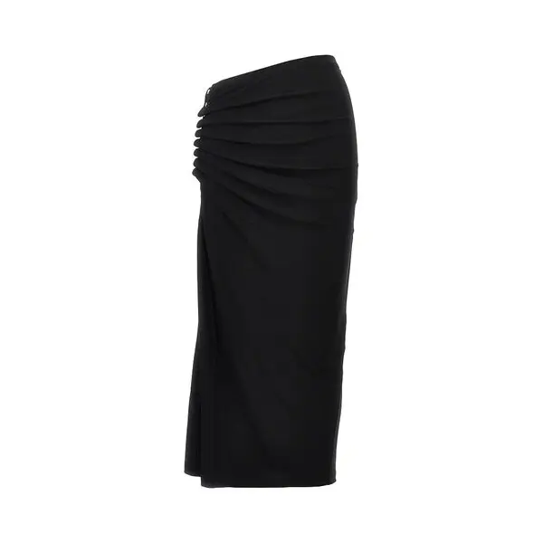 Rabanne Gathered Jersey Midi Skirt