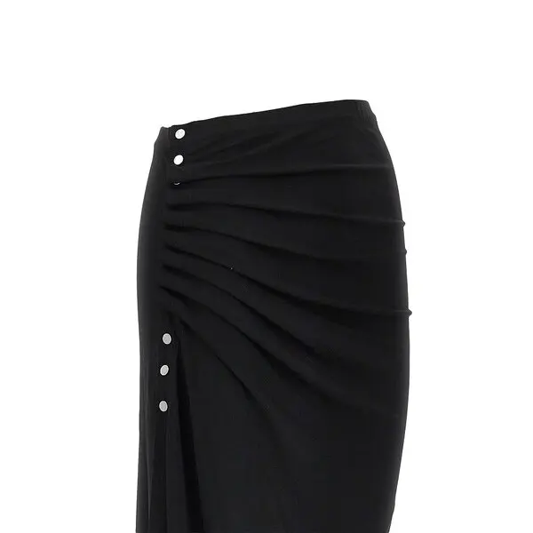 Rabanne Gathered Jersey Midi Skirt