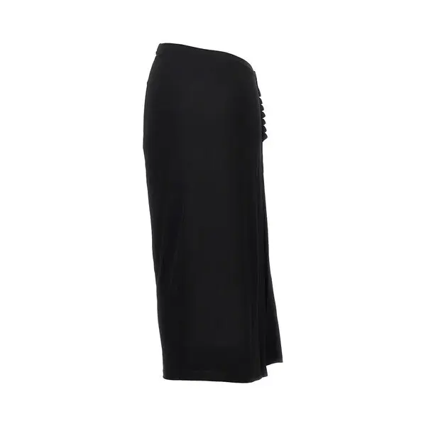 Rabanne Gathered Jersey Midi Skirt