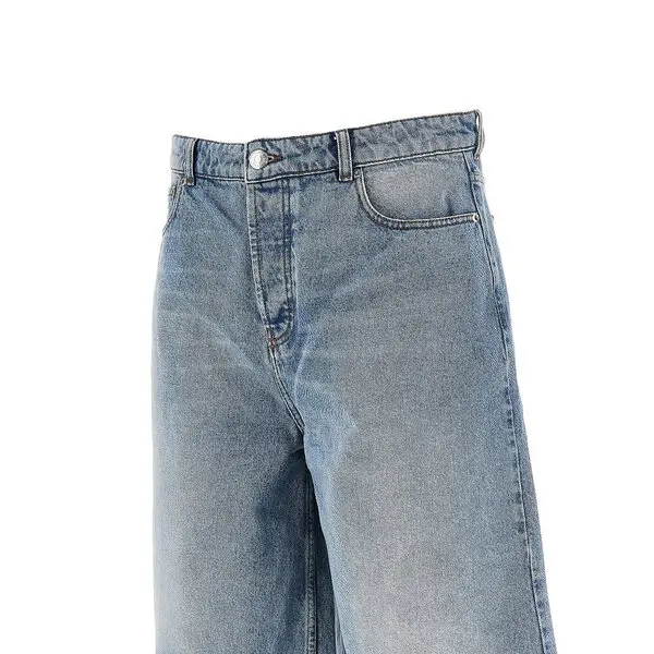AMI Paris Wide Leg Denim Shorts