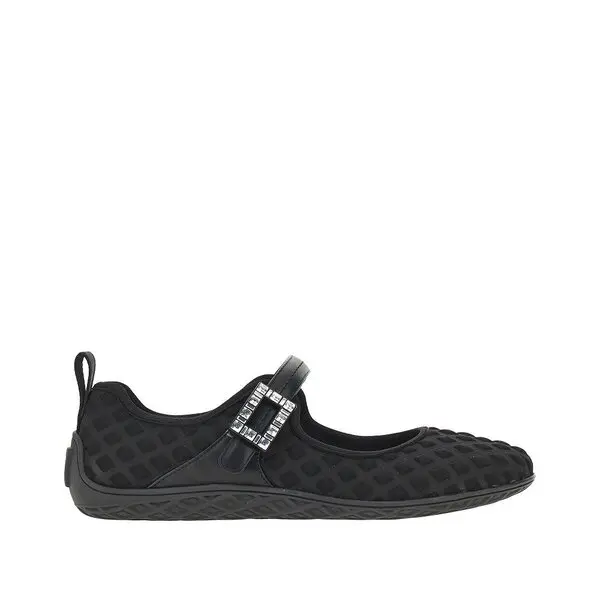 ROGER VIVIER Ballerinas With Embossed Diamond Motif And Crystal Buckle - Black