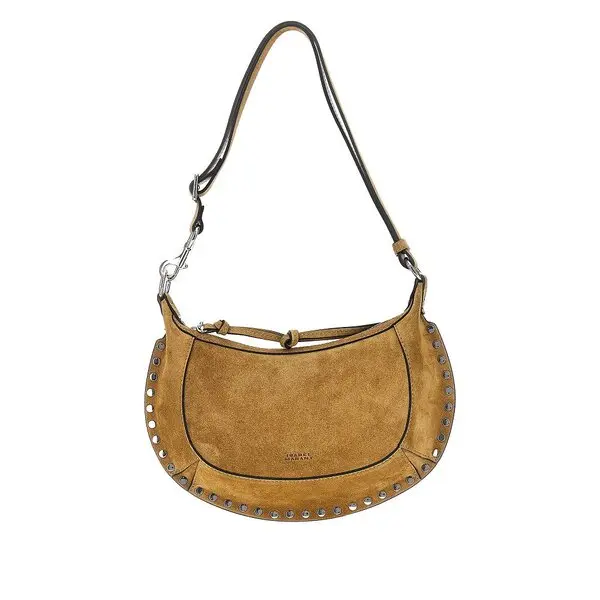 Isabel Marant Étoile Oskan Moon Bag In Suede Leather With Silver-tone Studs