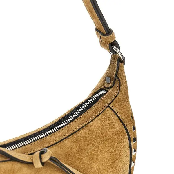 Isabel Marant Étoile Oskan Moon Bag In Suede Leather With Silver-tone Studs
