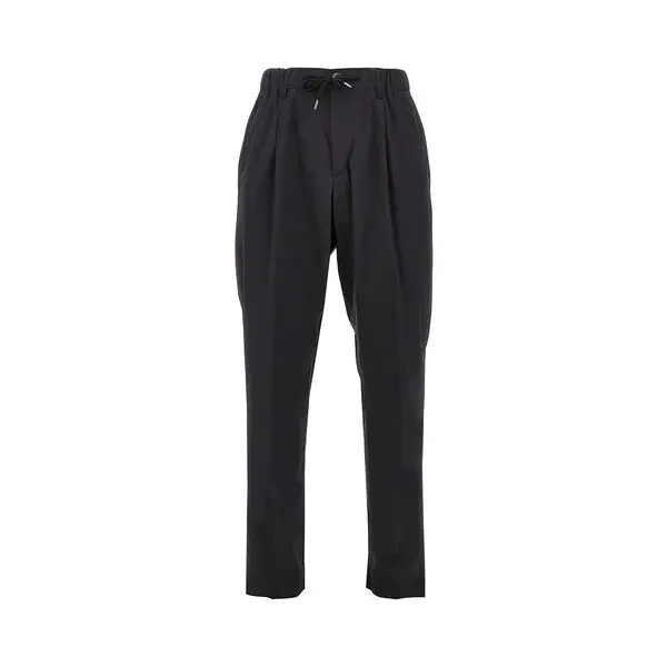 Herno Technical Poplin Pants With Drawstring - Black