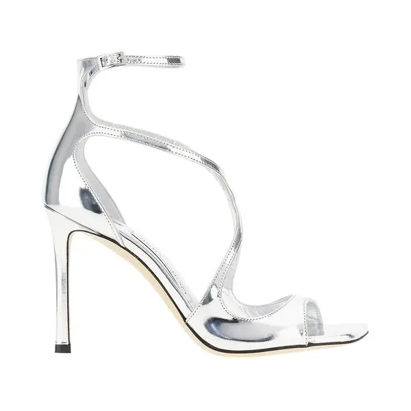 JIMMY CHOO Azia 95 Metallized Leather Sandals