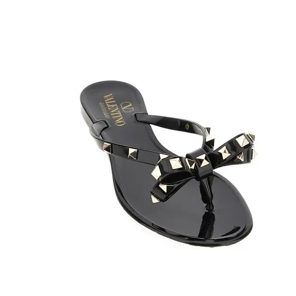 Valentino Garavani Rockstud Rubber Thong Slides - Pink