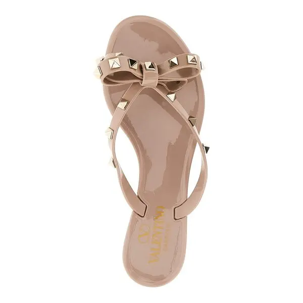 Valentino Garavani Rockstud Rubber Thong Slides - Pink
