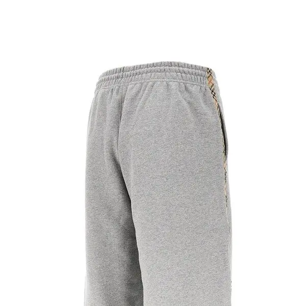 Burberry Wide Leg Sweatpants With Check Detail