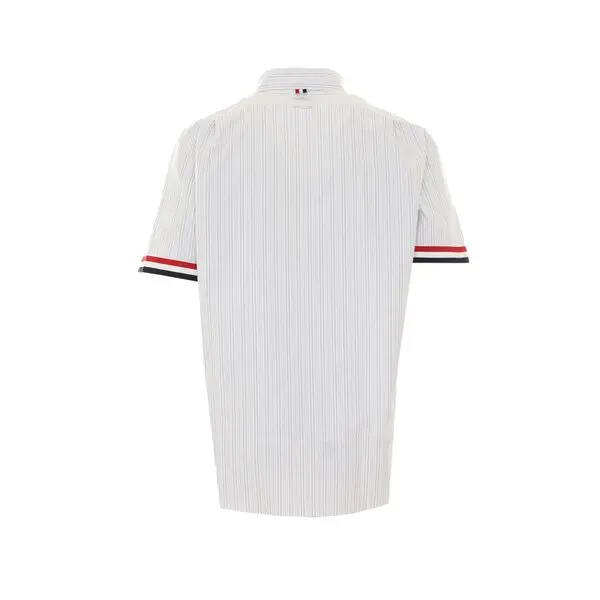 Thom Browne Logo Striped Oxford Short Sleeves Shirt