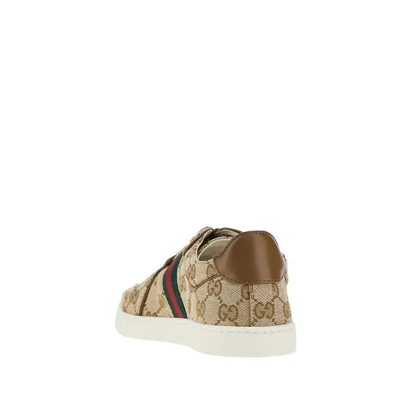Gucci Gg Jacquard Lace-up Sneakers - Cream
