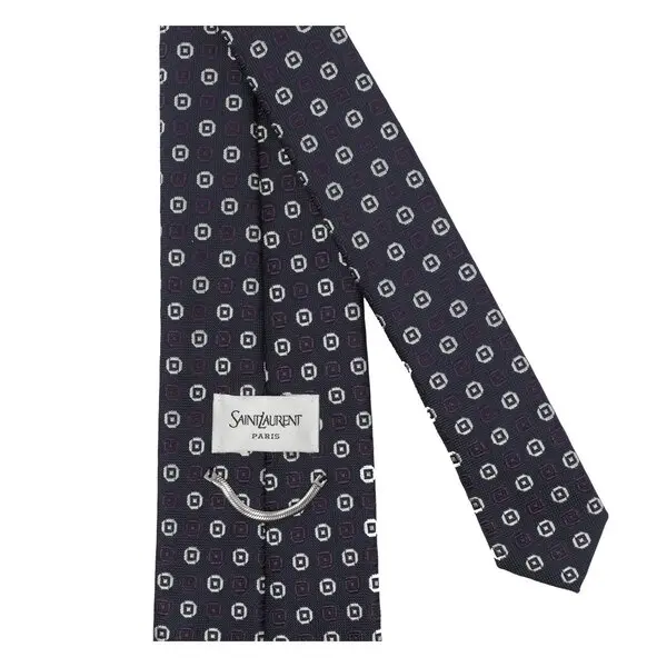 Saint Laurent Jacquard Silk Tie