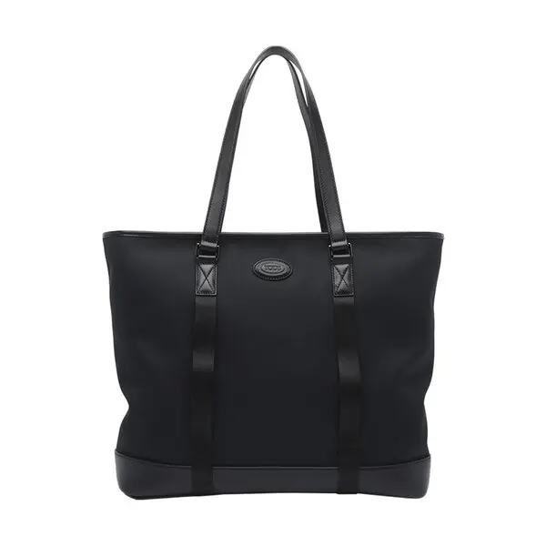 TOD'S Medium Fabric And Leather Shopping Bag With Logo