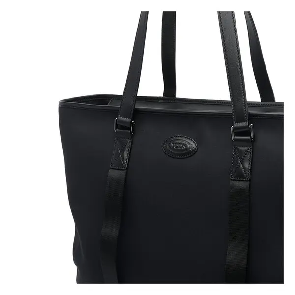TOD'S Medium Fabric And Leather Shopping Bag With Logo