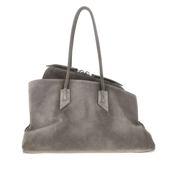 Attico La Passeggiata' Suede Leather Bag - Gray