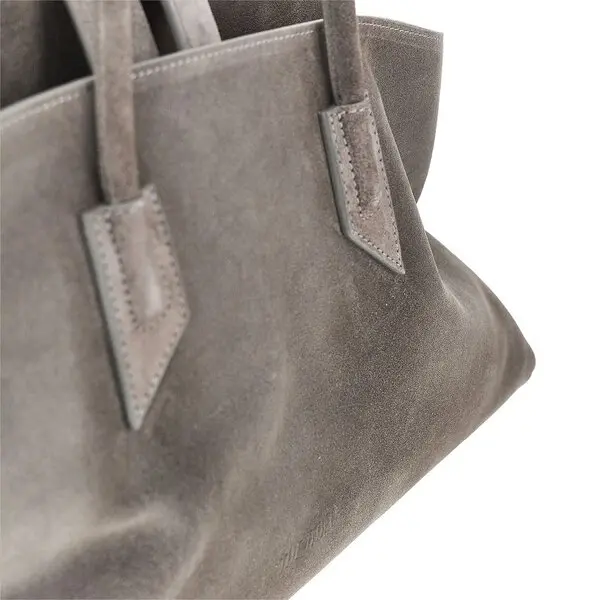 Attico La Passeggiata' Suede Leather Bag - Gray