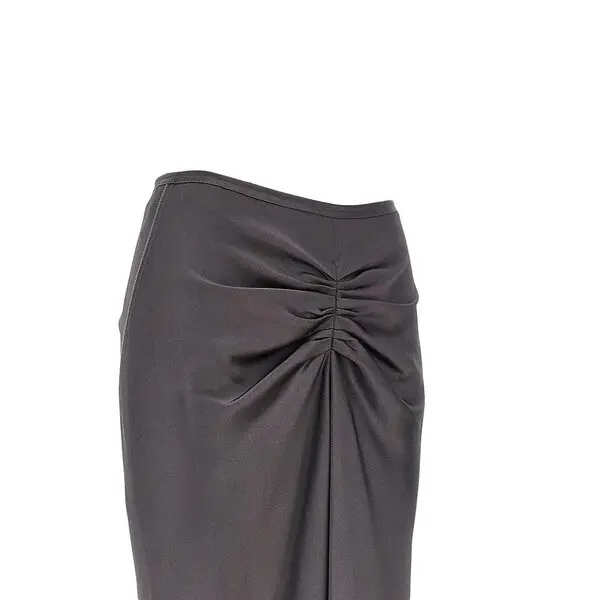 Victoria Beckham Crepe Back Satin Midi Skirt