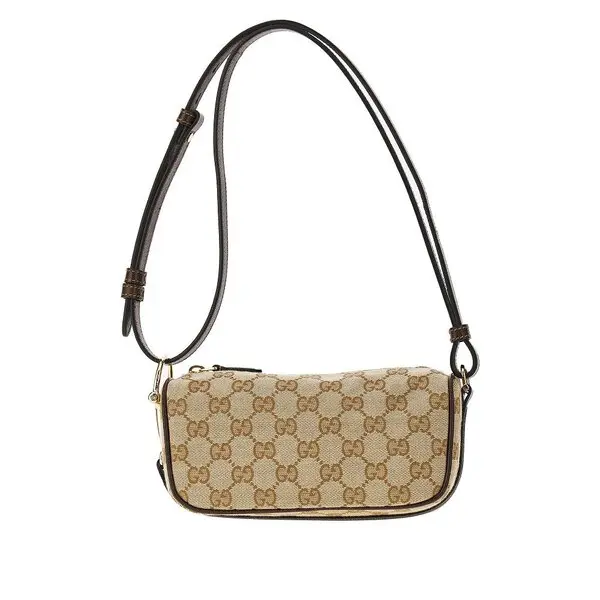 Gucci Gg Canvas Half Horsebit Mini Bag - Cream