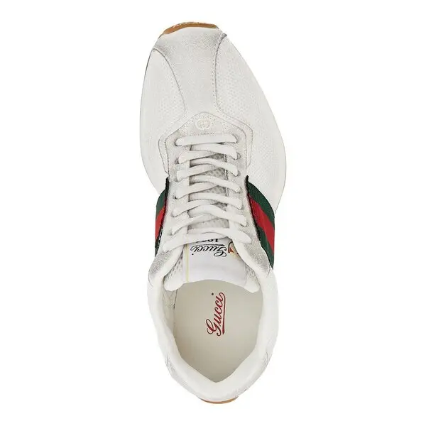 Gucci Suede Leather And Mesh 'tempo' Sneakers