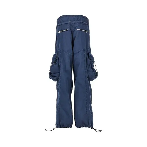 Attico Washed Cotton Cargo Pants - Blue
