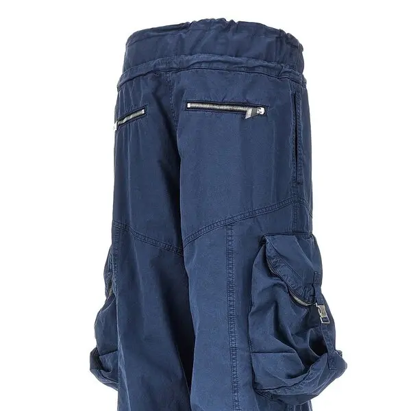 Attico Washed Cotton Cargo Pants - Blue