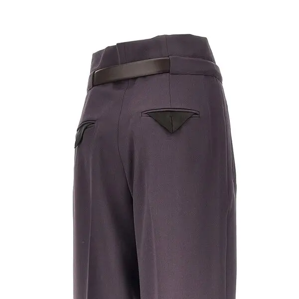 Attico Gabardine Belted Pants - Purple