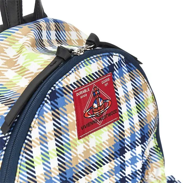 VIVIENNE WESTWOOD Canvas Medium 'george' Backpack With Checkered Pattern