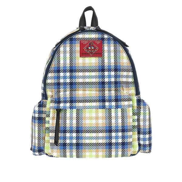 VIVIENNE WESTWOOD Canvas Medium 'george' Backpack With Checkered Pattern - Multicolor