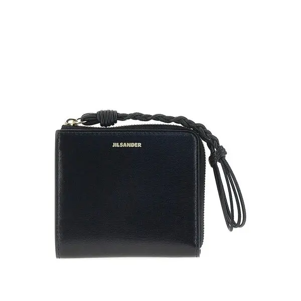 JIL SANDER Tangle' Leather Zippered Cardholder - Black