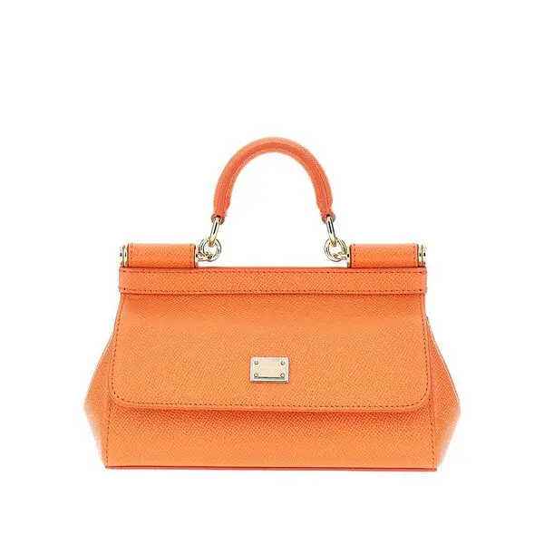 Dolce & Gabbana Dauphine Leather Mini 'sicily' Bag - Orange