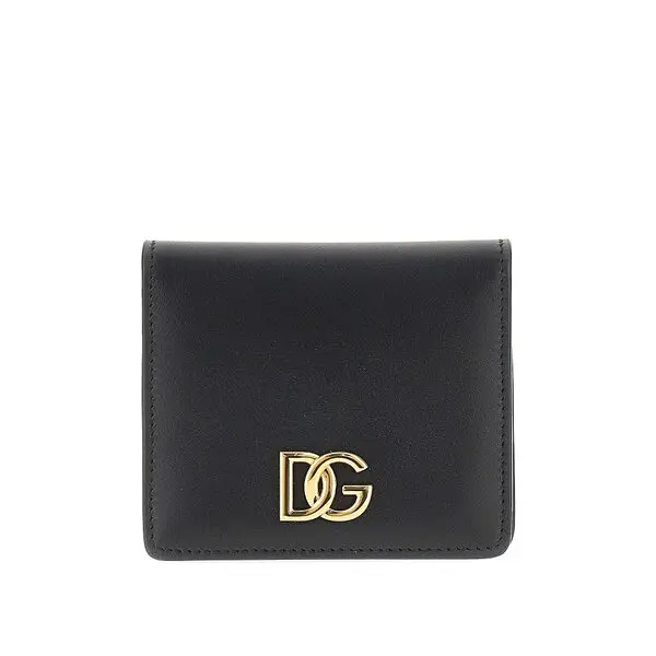 Dolce & Gabbana Leather Bi-fold Cardholder With Logo - Black
