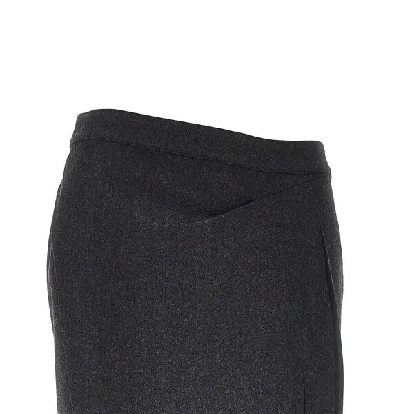 Victoria Beckham Pressed Flannel Midi Skirt