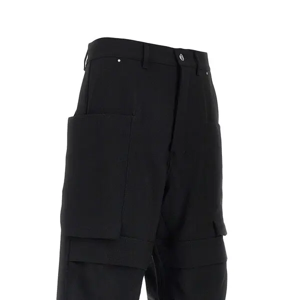 Rick Owens Wool Canvas 'stefan' Cargo Pants