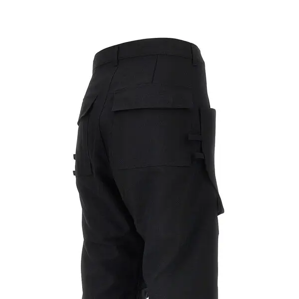 Rick Owens Wool Canvas 'stefan' Cargo Pants