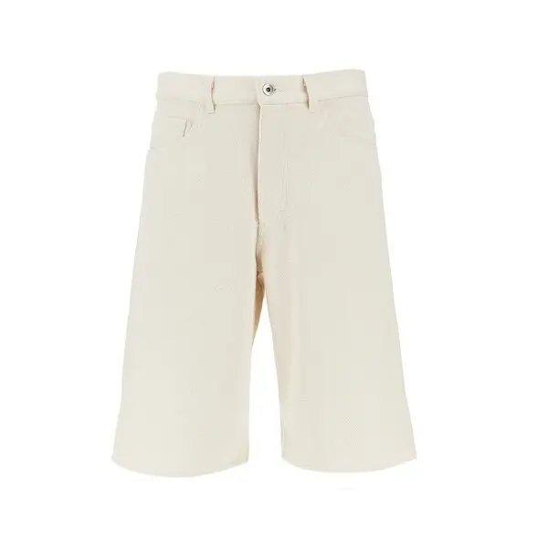 Auralee Silk Denim Wide Leg Shorts - White