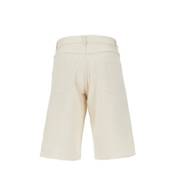 Auralee Silk Denim Wide Leg Shorts - White