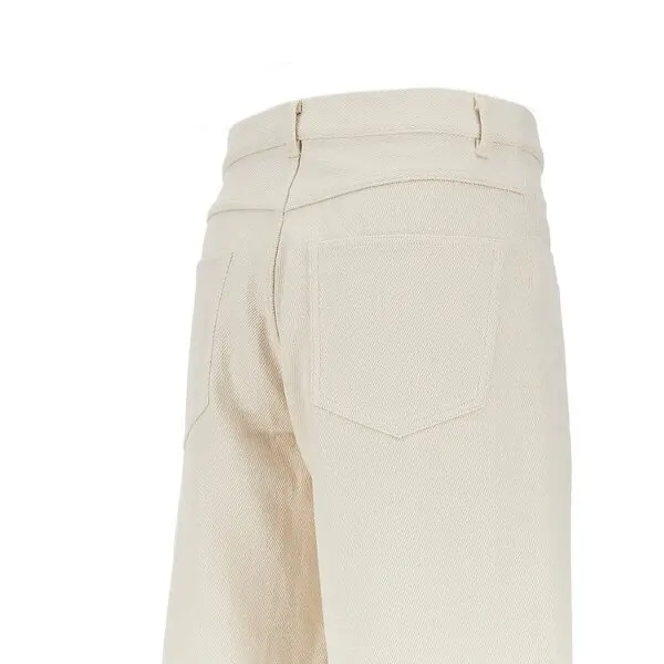 Auralee Silk Denim Wide Leg Shorts - White