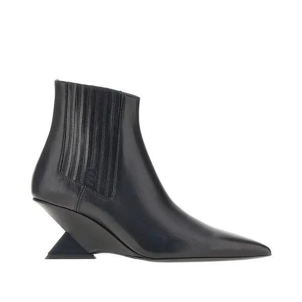 Attico Cheope Leather Ankle Boots - Black