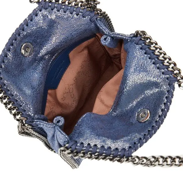 Stella McCartney Tiny Falabella Bag With Cracked Effect - Blue