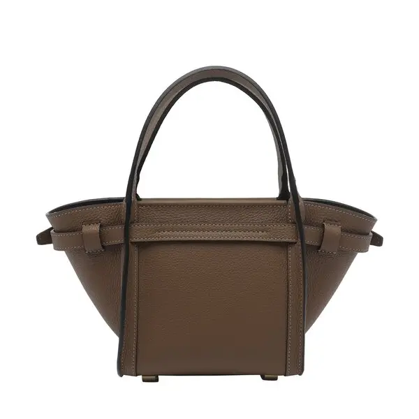 TOD'S Mini T Signature Leather Shopping Bag - Brown