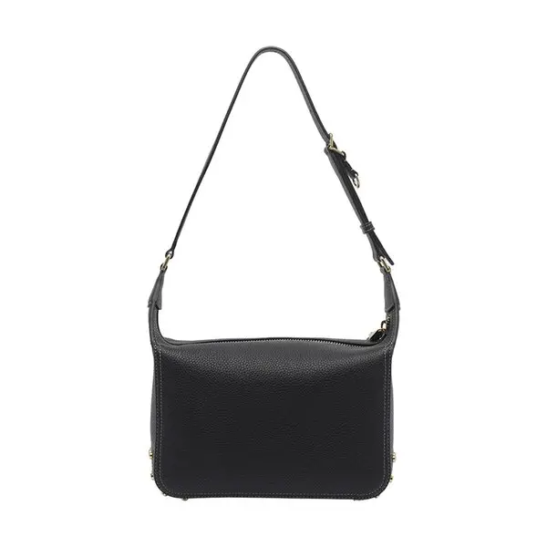 TOD'S Mini Leather Shoulder Bag With Metal Dots - Black