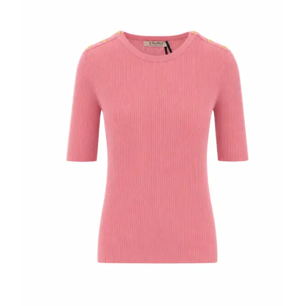 Max Mara Ribbed Smmriviera Short Sleeves Sweater - Pink