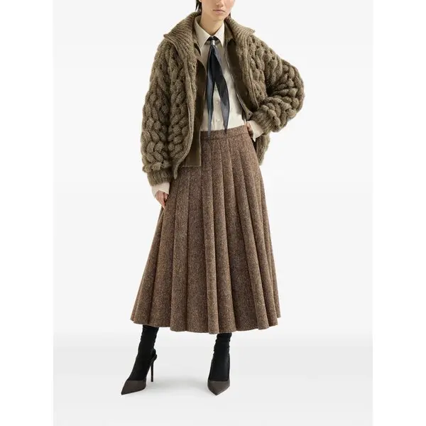 Brunello Cucinelli Zigzag Cable-knit Cardigan With Sequins