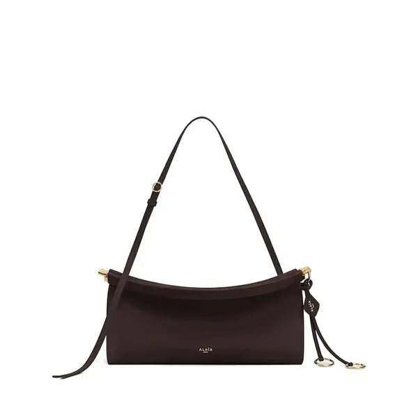 Alaïa Calf Leather Shoulder Bag With Gold-tone Hardware - Brown