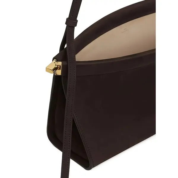 Alaïa Calf Leather Shoulder Bag With Gold-tone Hardware - Brown