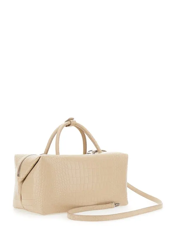 Max Mara Holdall Large Leather Handbag With Adjustable Strap - Multicolor